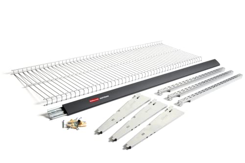 Rubbermaid Fasttrack Starter Kit for Garage, Shelves, Black, Garage Organization System Space Saving