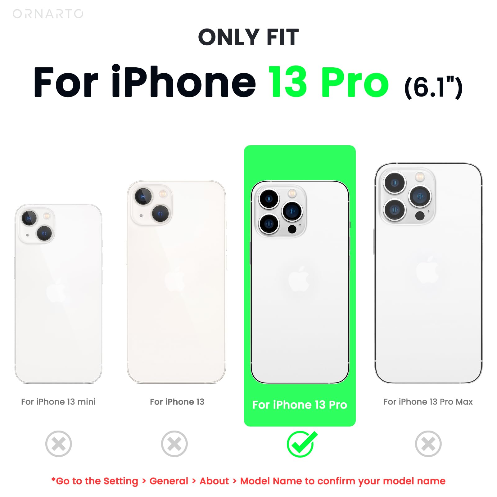 ORNARTO Compatible with iPhone 13 Pro Case 6.1, Slim Liquid Silicone 3 Layers Full Covered Soft Gel Rubber Case Cover 6.1 inch-Orange