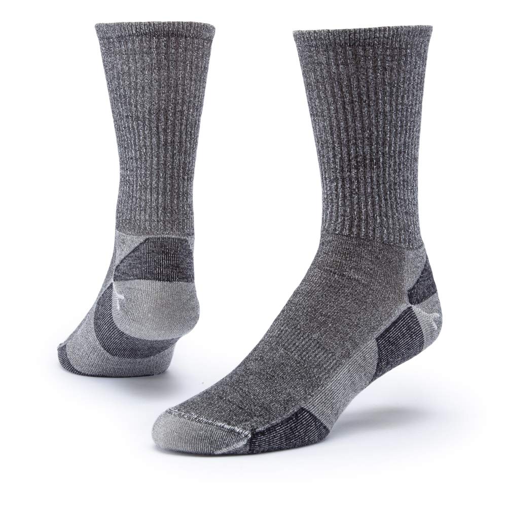 Maggie's Organics - Organic Wool Urban Hiker Crew Socks - 1 Pair Unisex (Black-Large)