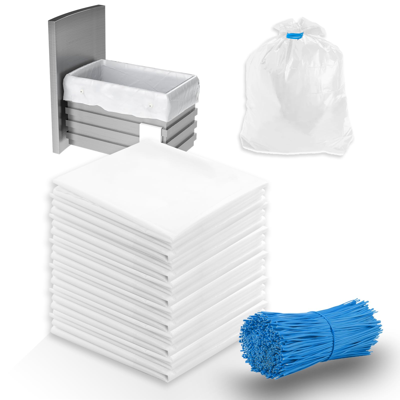 Miumoon 60-pack W10165294RB Trash Compactor Bags, 15-Inches, 2.6 mils Thickness, Fits 15-inch Rectangular Drawer Compactors, Compatible with whirlpool, kenmore, kitchenaid, Eco-Friendly - White