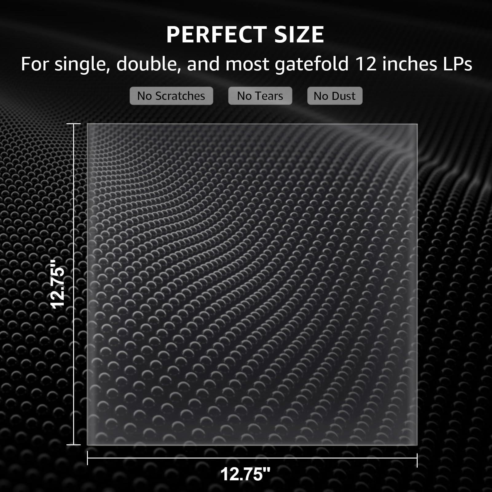 KTRIO 100 Pcs Vinyl Record Outer Sleeves - Clear Vinyl Outer Sleeves for Records - 12.75" X 12.75" LP Outer Sleeves for 12" Single, Double and Most Gatefold 12 Inch Lps - 3mil. Thick