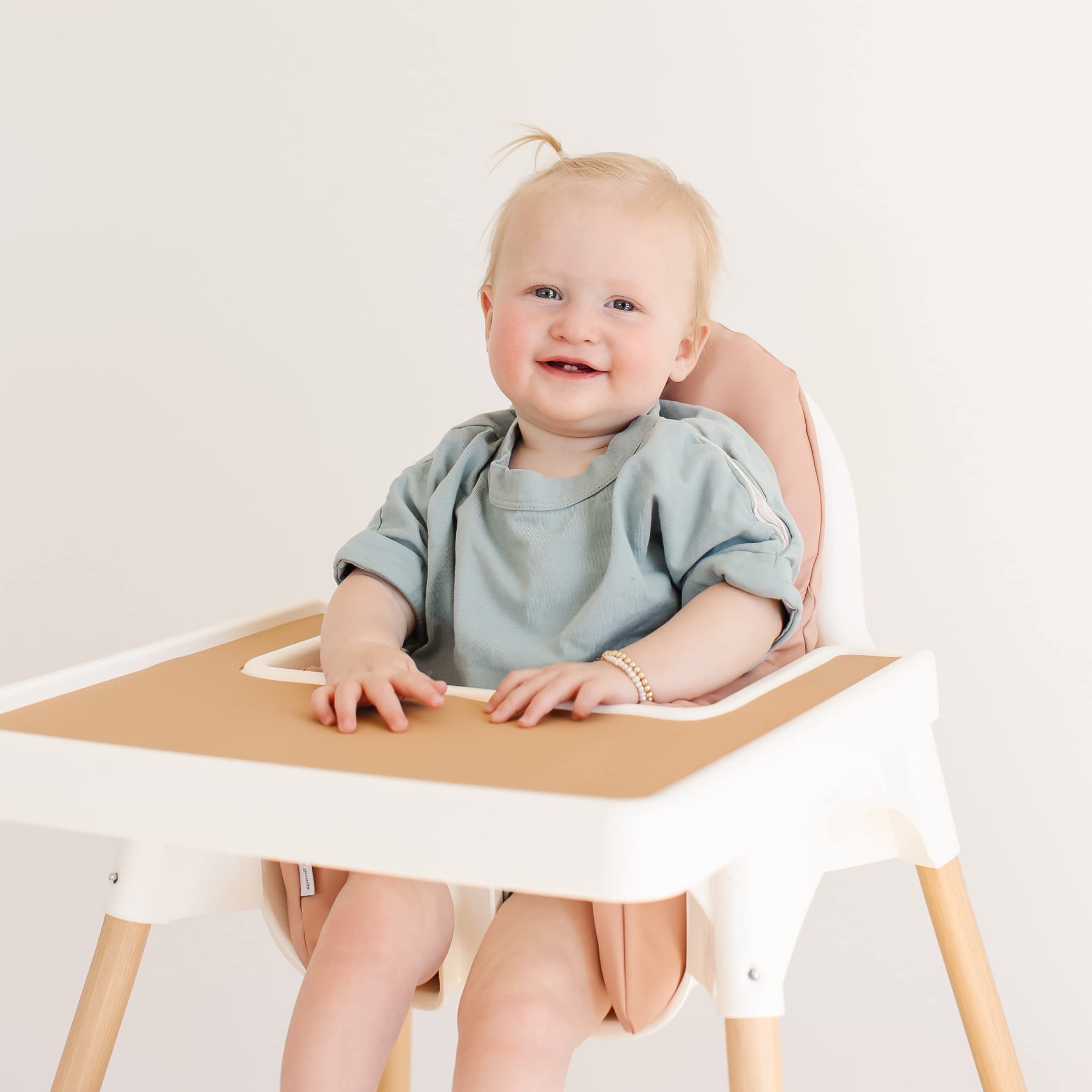 Yeah Baby Goods WIPEABLE Vegan Leather Cushion Cover Compatible for The IKEA ANTILOP Highchair (Terracotta-Cover and Cushion Insert)