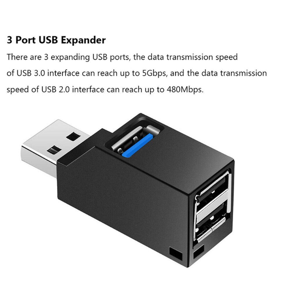 YFQHDD USB 3.0 HUB Adapter Extender Mini Splitter Box with 3 for PC Notebook Computer Mobile Phone High-Speed U Disk Reader ( Size : White USB 2.0 HUB )