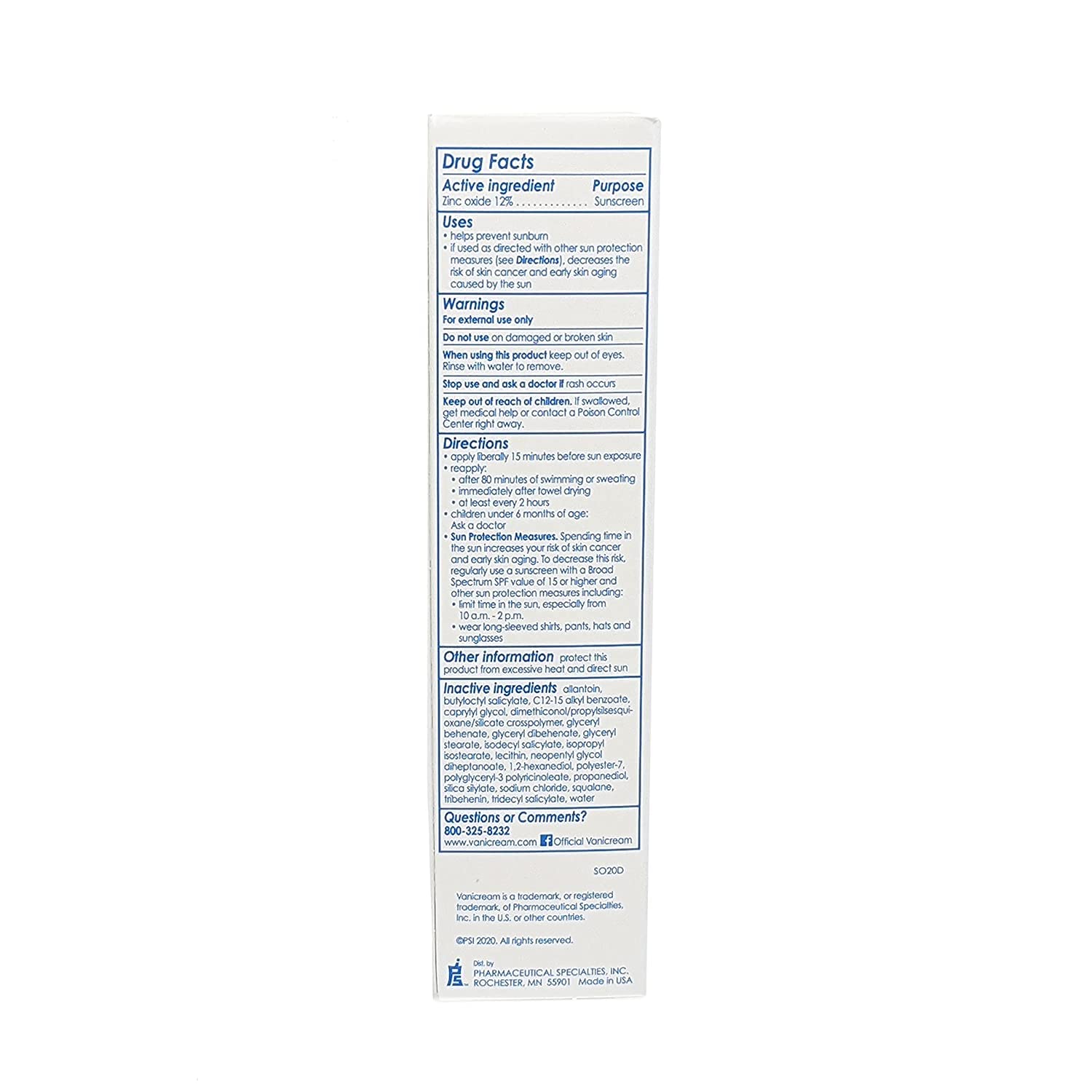 Vanicream, Sunscreen Broad Spectrum SPF 50+ 3 Ounce (Pack of 2)