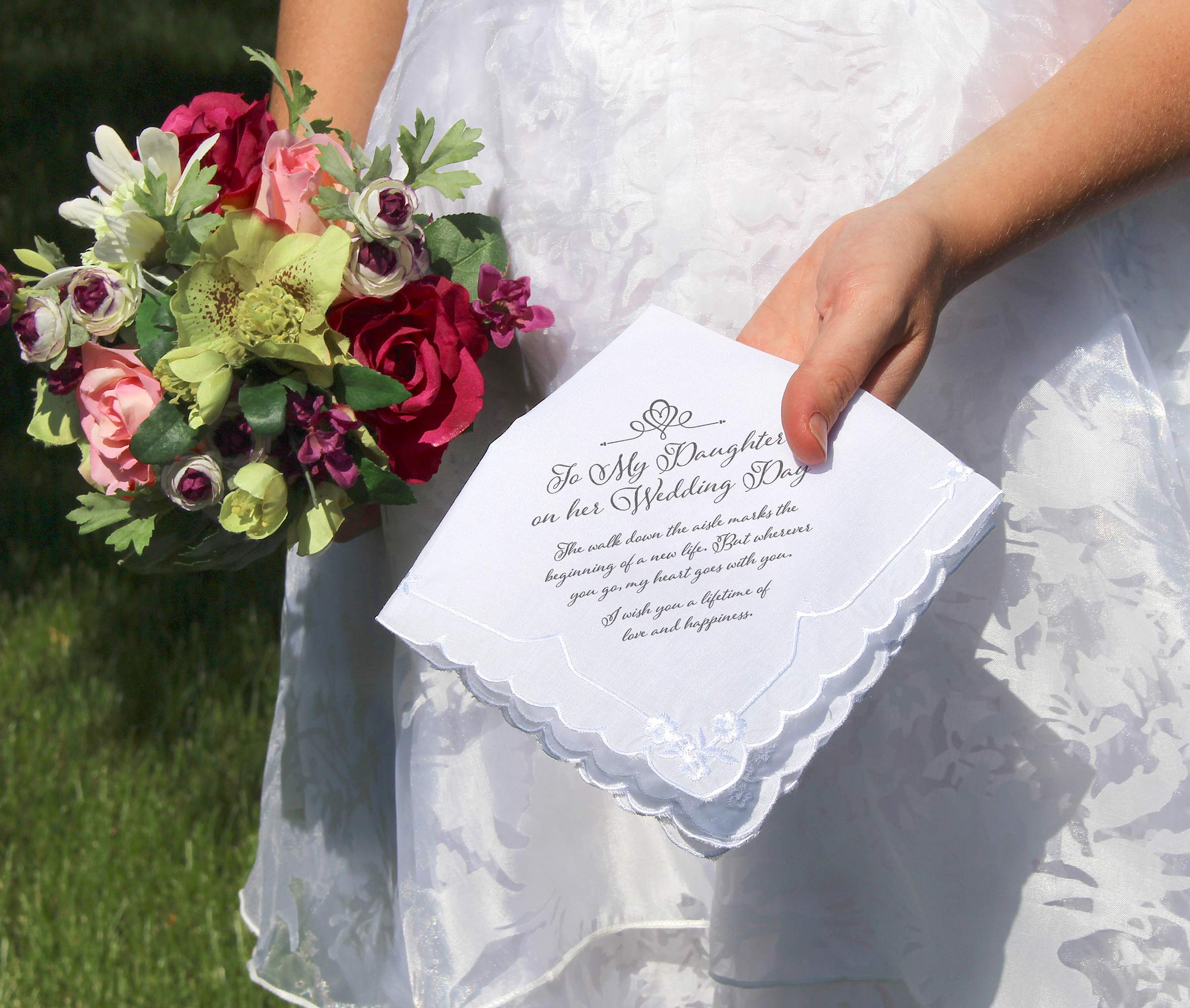 Lillian Rose mens Lillian Rose Daughter Verse Wedding Gift Keepsake Hankie, Multi-colour, One Size US, 6.5"