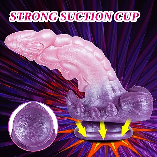 Large Realistic Dragon Dildo - 9.2'' Silicone Realistic Big Dildo, Soft Liquid Thick Dildo, Textured for G-spot Stimulator, Strong Suction Cup, Hands-Free Play, Suitable for Women, Men and Couples