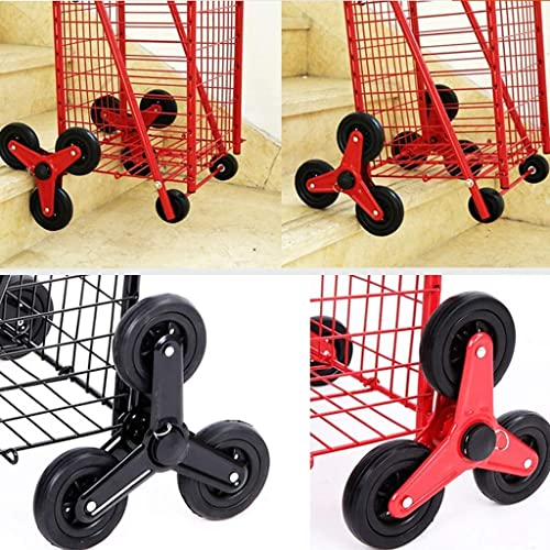 Shopping Trolley on Wheels Multi Function Shopping Cart Fashion Folding Trolley Trolley is Not Easy to Deform and Durable Storage Hand Trucks,Black ,