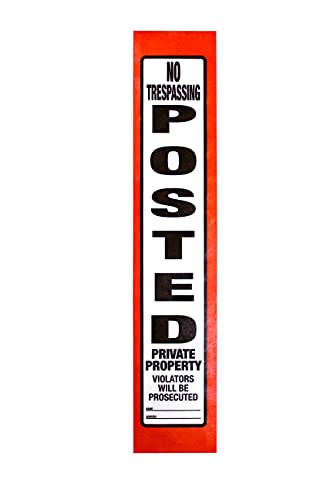 WristCo Posted Sign Orange No Trespassing for outdoors - 4" x 20" 100 per Roll - weatherproof tear-resistant Tyvek high visibility for warning hunting fishing trapping