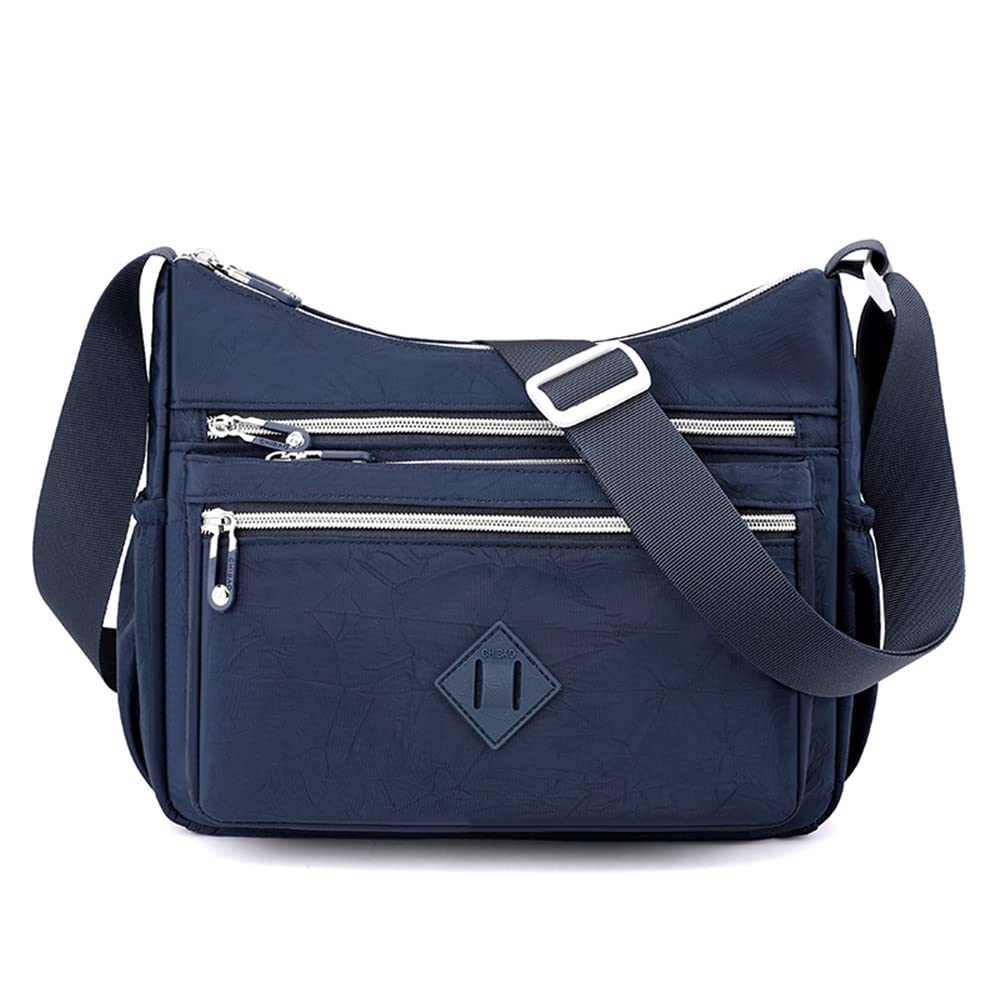 Sanxiner Lightweight Shoulder Bag, Multi-Pocket Crossbody Purses for Women,Water-Resistant Nylon Crossbody Bag (1-Dark Blue)