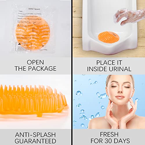 Urinal Deodorizer Screens 50 Pack Anti-Splash Urinal Screen Urinal Deodorizer Odor Freshener for Public Restrooms Restaurants Cafes Bars Schools Fits Wet & Dry Urinals(25pcs Blue+25pcs Orange)