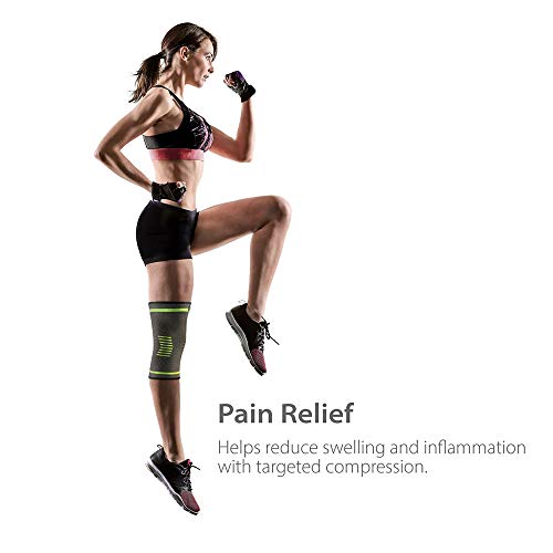Lour Compression Knee Sleeve, Single Wrap - Braces and Supports Knee for Pain Relief, Meniscus Tear, Arthritis, Injury, Running - Best Knee Sleeve
