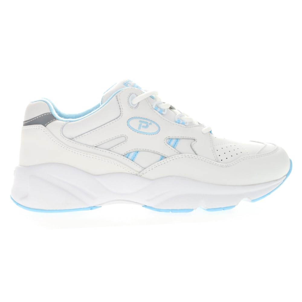 Propet Stability Walker Medicare/HCPCS Code = A5500 Diabetic Shoe White/Light Blue 9.5 XX (4E)