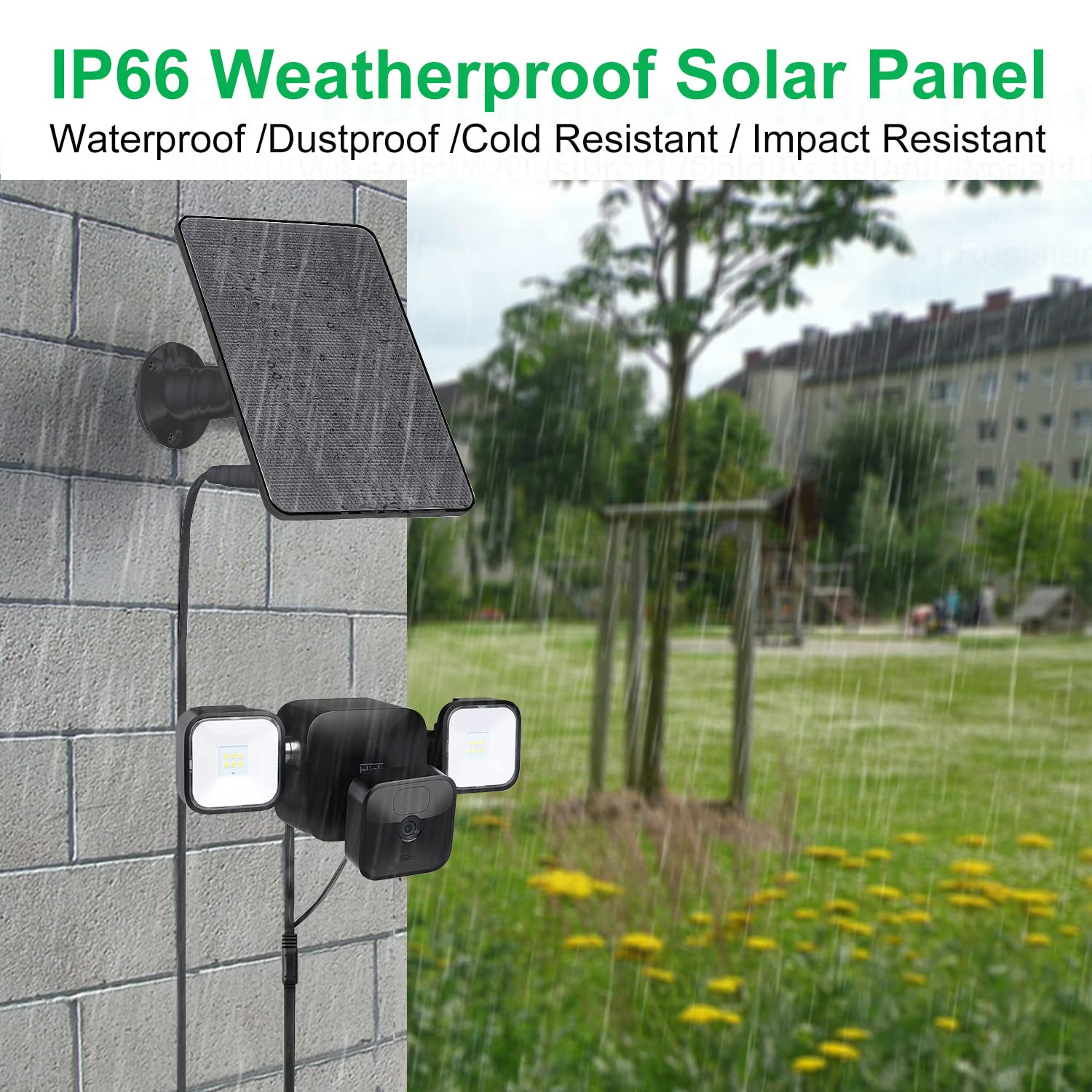 Solar Panel for Blink Outdoor 4 /(3rd Gen) Floodlight β Wire-Free Smart Security Camera,16.5Ft/5m Weatherproof Cable Power Your Blink Floodlight Camera Continuously (Floodlight & Camera NOT Included)