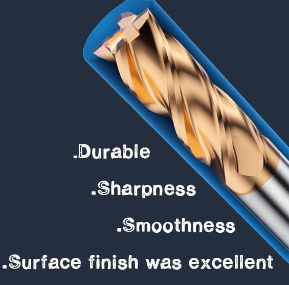 sisona 1/2" Square Nose Carbide End Mill Bits - 4 Flutes,1/2" Diamter,3'' Overall Length - Sharpness,Durable,Smooth Cutting
