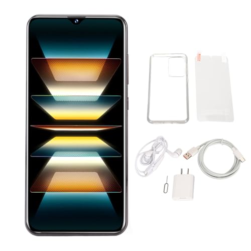 Luqeeg Unlocked Smartphone, 100‑240V 12GB 256GB 2.4G 5G WiFi Mobile Phone 4G Network 32MP 16MP Dual Card Standby 6.54 (US Plug)