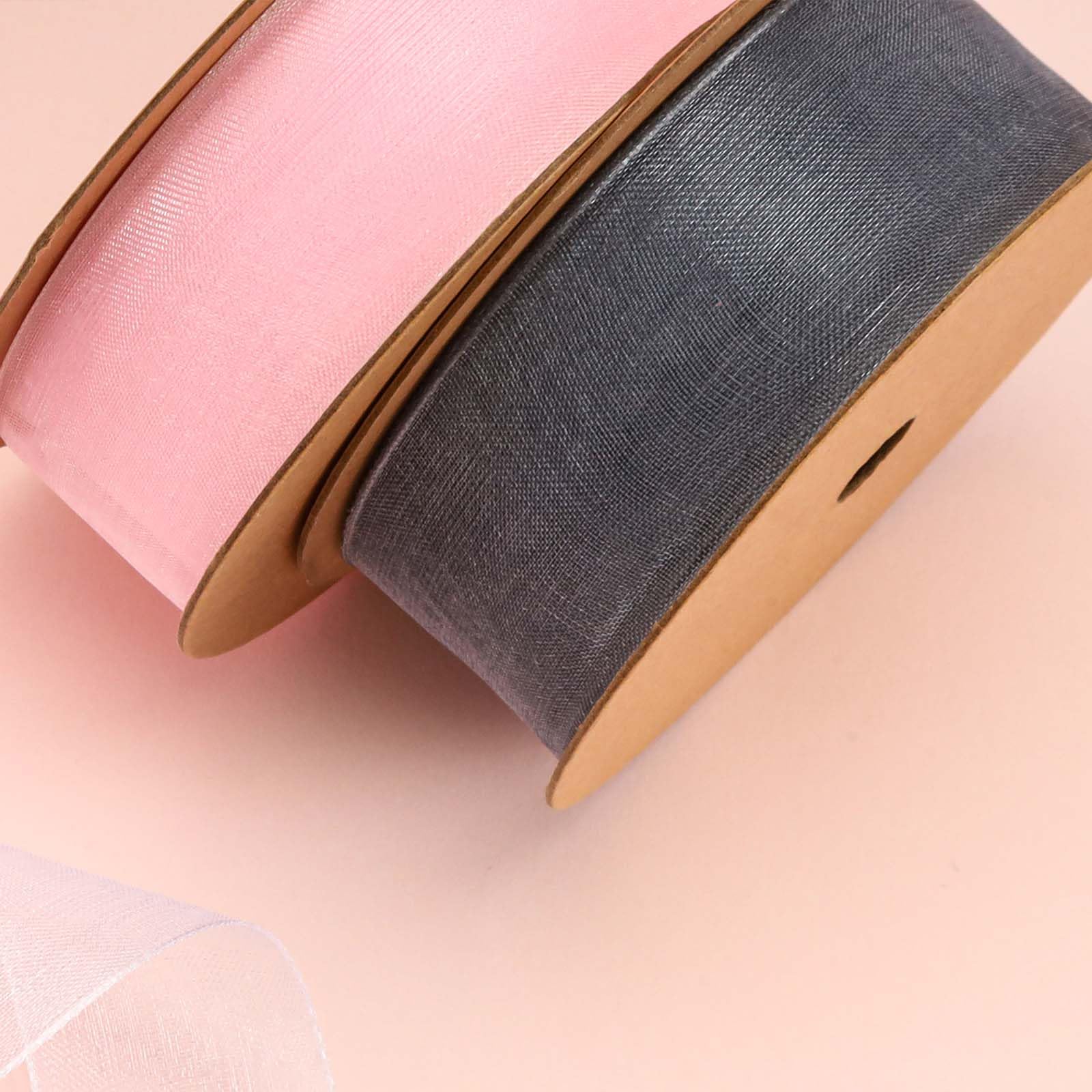 LaRibbons 1 Inch Sheer Organza Ribbon - 25 Yards for Gift Wrapping, Bouquet Wrapping, Decoration, Craft -Dark Rose