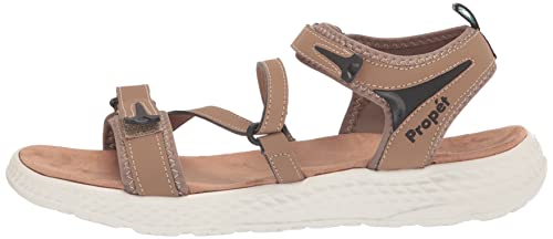 Propét Women's TravelActiv XC Walking Sandals, Tan, 9 Wide US
