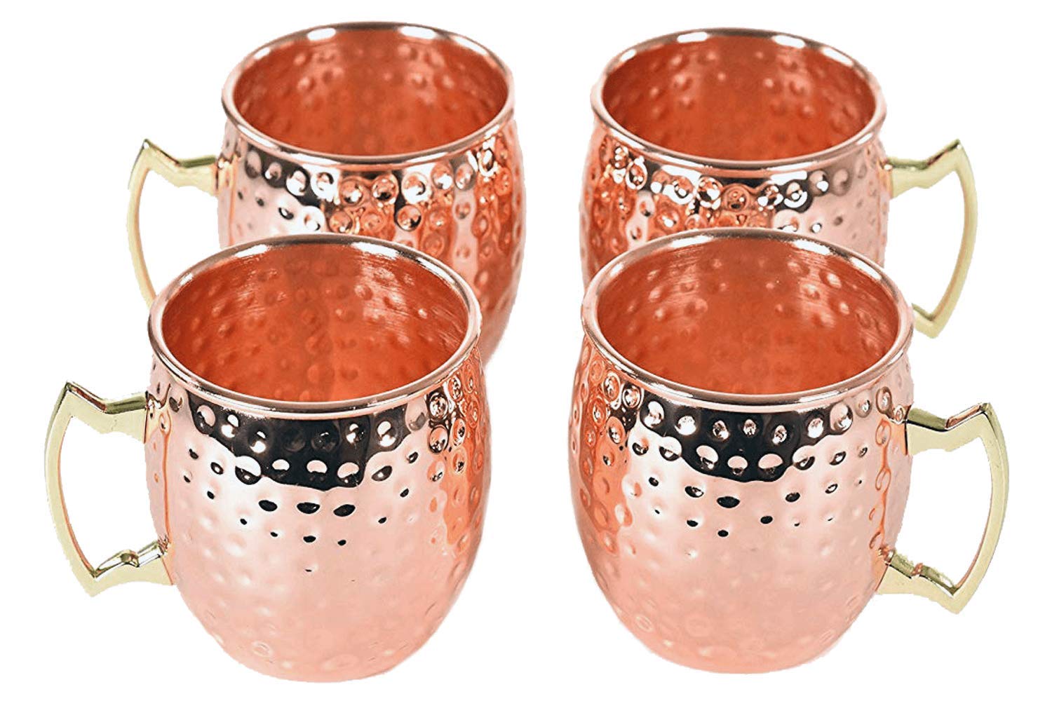 RV Hammered Copper Moscow Mule Mug with Brass Handle, 18oz