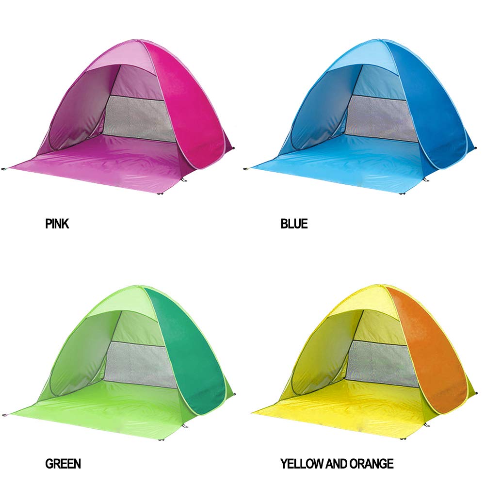 Pop Up 2-3 Person Portable Beach Tent, UPF 50+ Sun Shelter Tent Umbrella Baby Canopy with Carry Bag