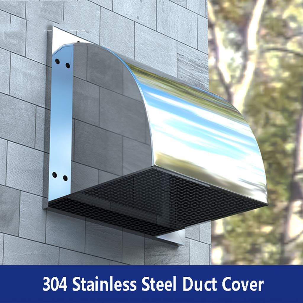 LXLTL Wall-Mountable Bull-Nose Vent, Vent Cowl 304 Stainless Steel Air Vent Louvers Cover Chimney Cowl Cap with Louvres Built-in Fly Screen Mesh Vent Cowl,8 inches