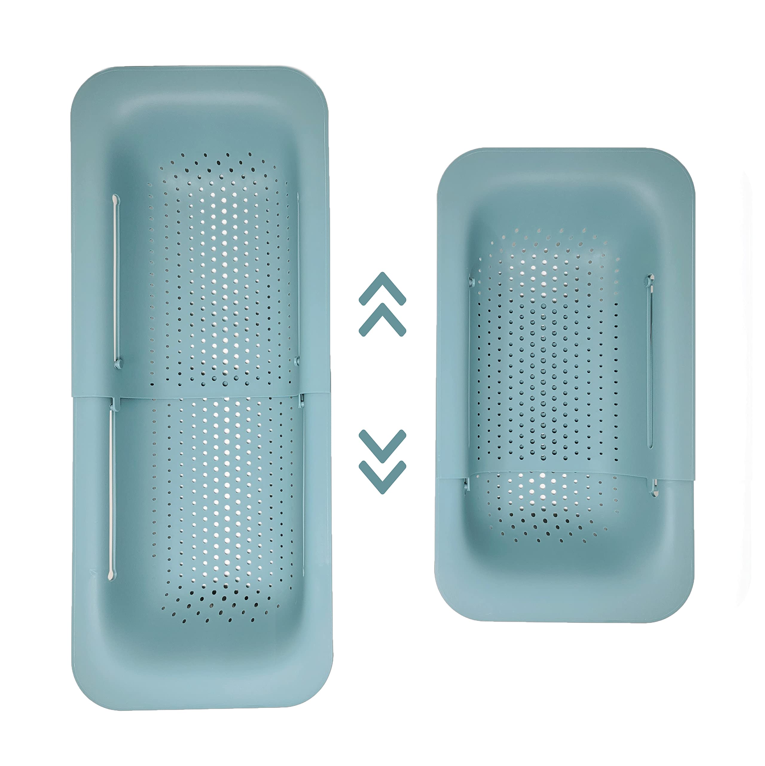 Makerstep Over the Sink Colander Strainer Basket - Expandable, Wash, Drain, and Dry. - New Home Kitchen Essentials, Multifunctional Kitchen Gadgets, Green
