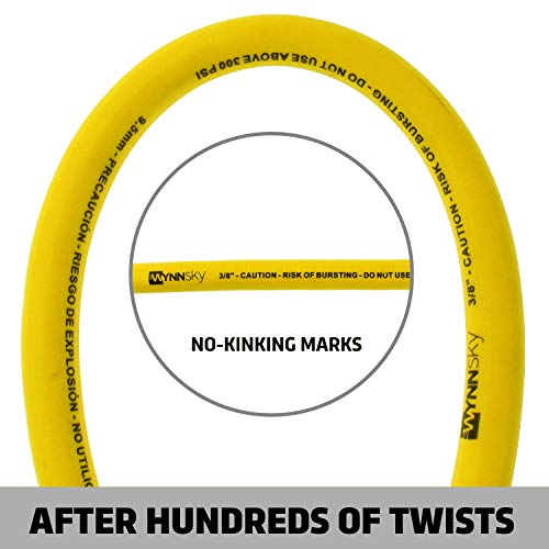 WYNNsky Hybrid Lead in Air Hose 3/8" X 30"(1/4 in. MNPT Ball Swivel x 1/4 in. FNPT Ends) 300 PSI Max Working Pressure, Heavy Duty Air Compressor Hose