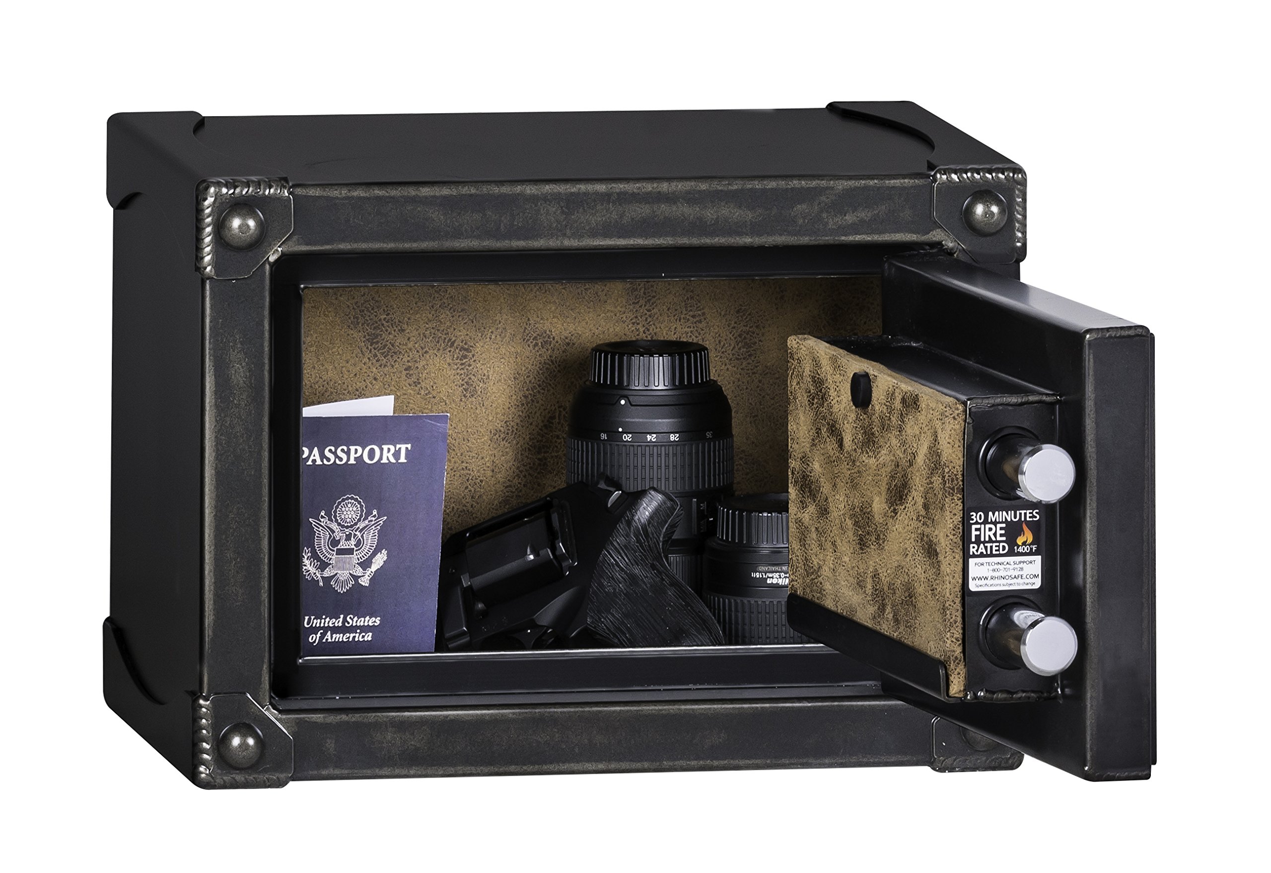 Longhorn Gun Safe by Rhino Metals, LSB1014 Home & Office Security Safe, Cabinet Safe with Key Lock, 30 Minutes Fire Protection, 30lbs