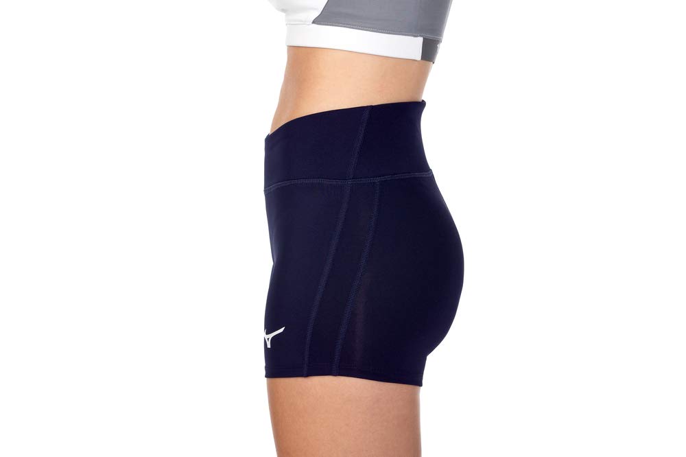 Mizuno womens Elevated 4" Inseam Volleyball Shorts, Navy, X-Small