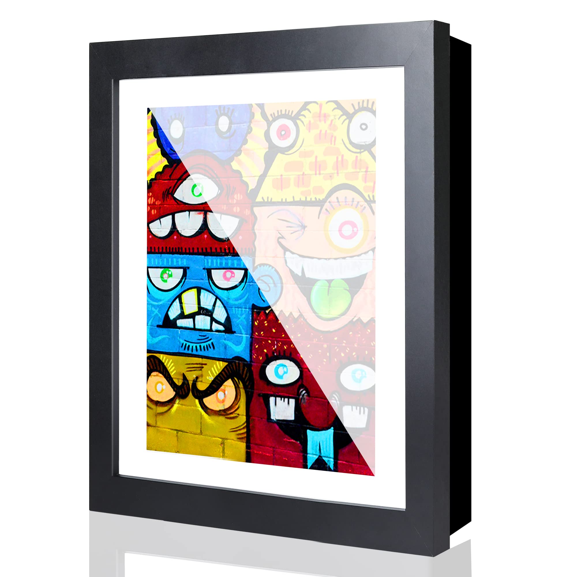 LaVie Home [2-Pack] Kids Art Frames, 10x12.5 Kids Artwork Picture Frame White Frame - Displays 8.5x11 With Mat and 10x12.5 Without Mat - Composite Wood with Tempered Glass - Wall Mount, Artwork Frame