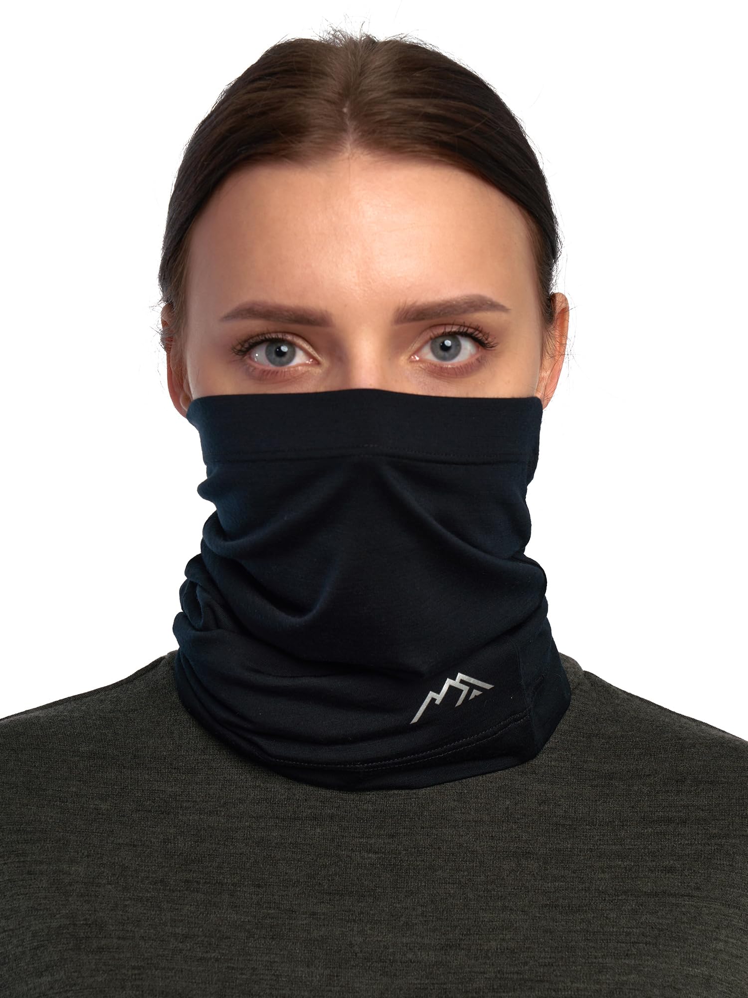 Merino.tech Merino Wool Ski Neck Gaiter - Face Mask Neck Warmer for Men & Women (Forest Green)