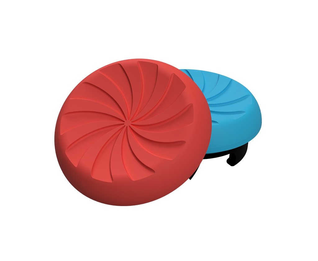 KontrolFreek Turbo Thumb Grips for Nintendo Switch Joy-Con | Performance Thumbsticks | 2 High-Rise Concave | Red/Blue