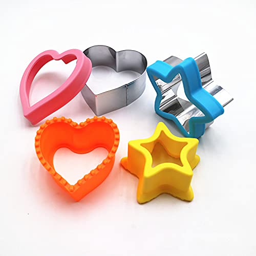 Sandwich Cutter and Sealer for Kid Set - DIY Uncrustables Decruster Sandwich Maker 8 Pcs β Fruit Vegetable Cookie Cutter Shape for Lunch Box and Bento Box (Heart, Star, Mouse, Dinosaur)