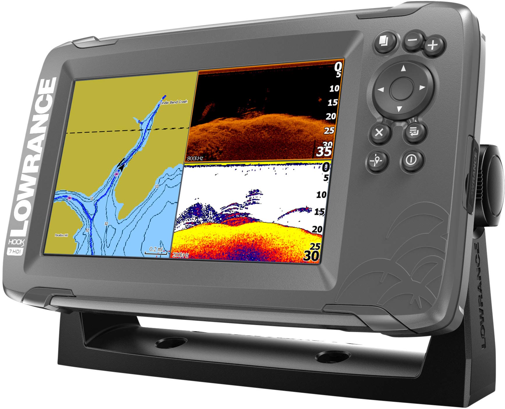 Lowrance HOOK2 7 - 7-inch Fish Finder with SplitShot Transducer and US Inland Lake Maps Installed
