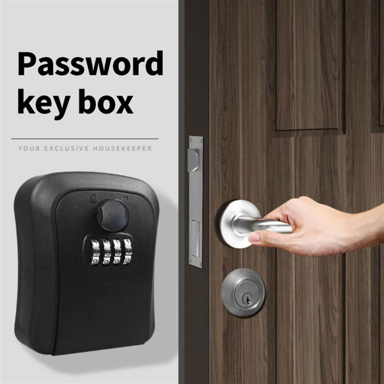 RORUN Small Safe Wall Mount Key Storage Secret Box Organizer 4 Digit Combination Password Security Code Lock No Key Home Key Safe Box Safes