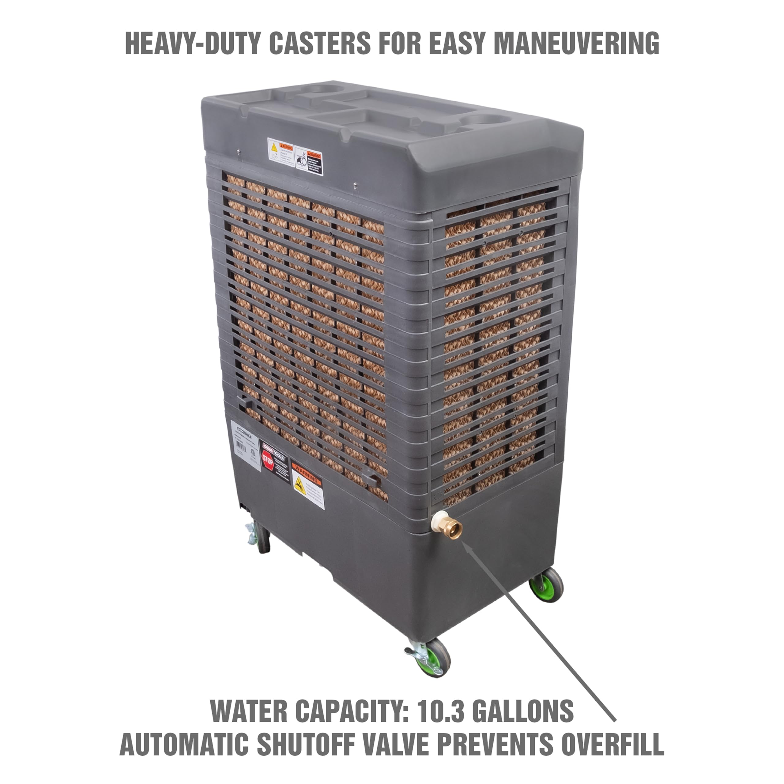 OEMTOOLS 23968 3-Speed Evaporative Cooler, Green and Gray, Cools Up to 950 Square Feet, 3100 CFM, Portable Cooler Fan