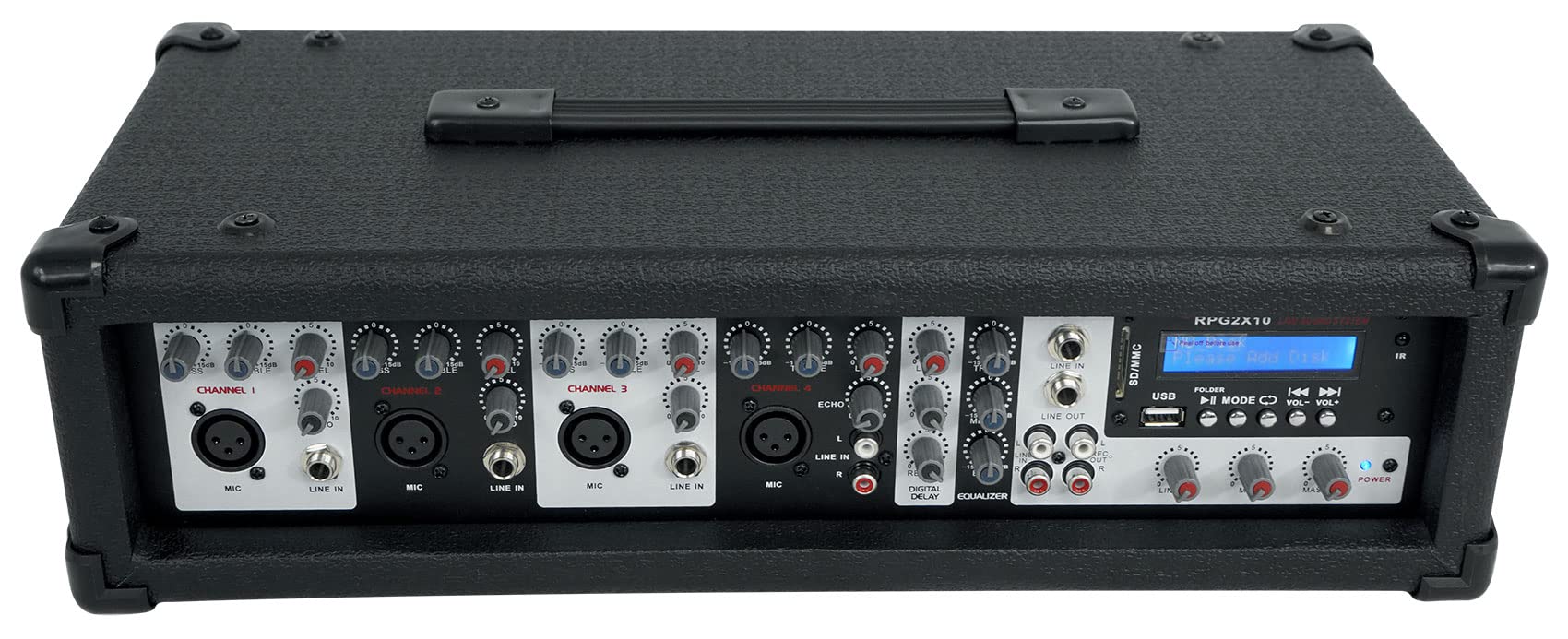 Rockville Package PA System Mixer/Amp+10" Speakers+Stands+Mics+Bluetooth, (RPG2X10)
