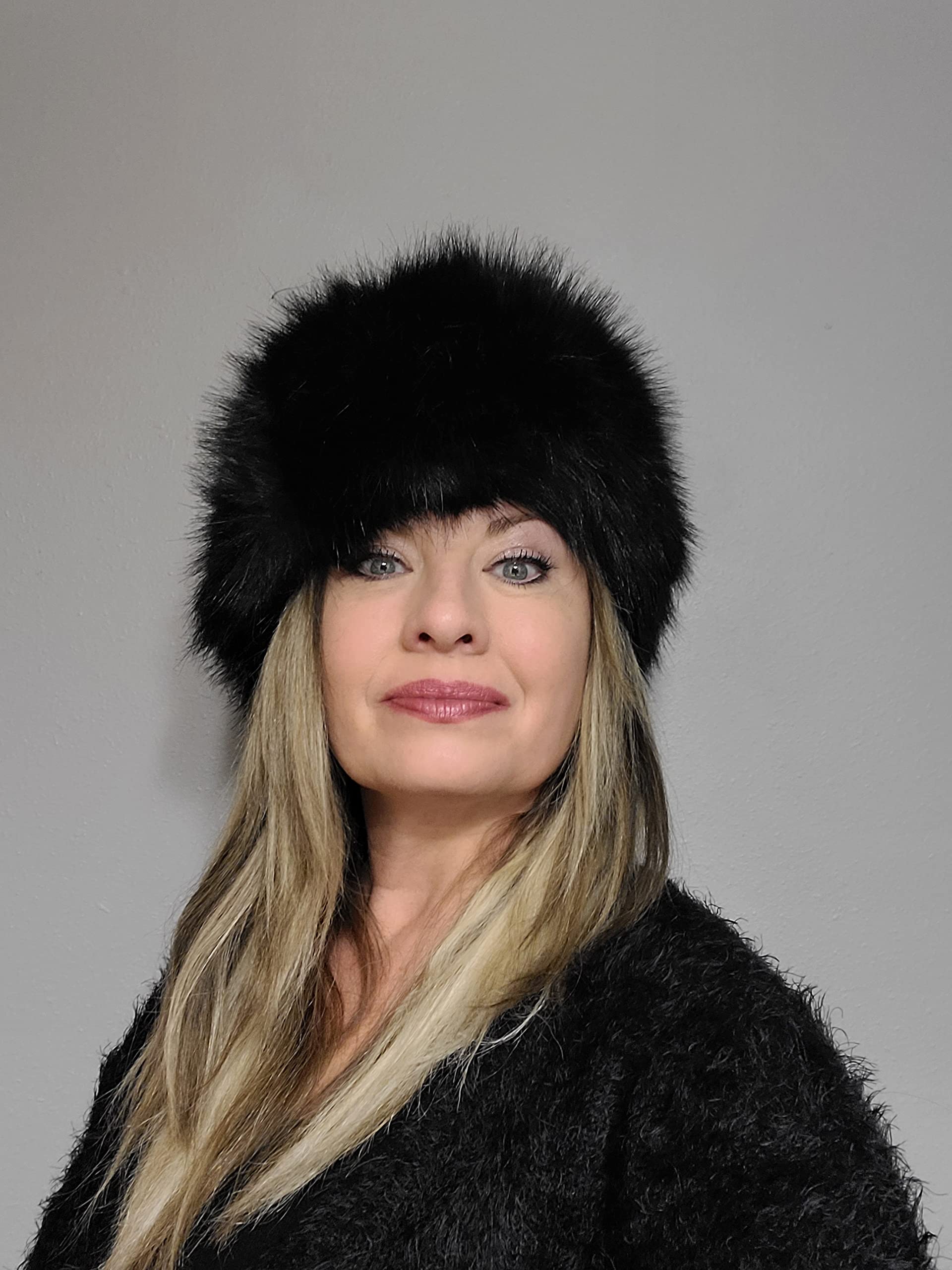 Lovful Winter Women Faux Fur Russian Cossack Style Hat Winter Hat,White