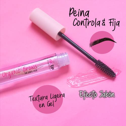PINK UP Organic Brows| Eyebrow Gel | Brow Gel| Clear Mascara | Transparent gel to comb the eyebrows| Provides definition and volume| Maximum fixation| Model PKOE01