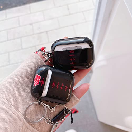 with Red Cloud Lanyard Keychain Airpods 1/2 Case Cover，Personalised Anime and Unique IMD Process TPU Soft AirPods Case