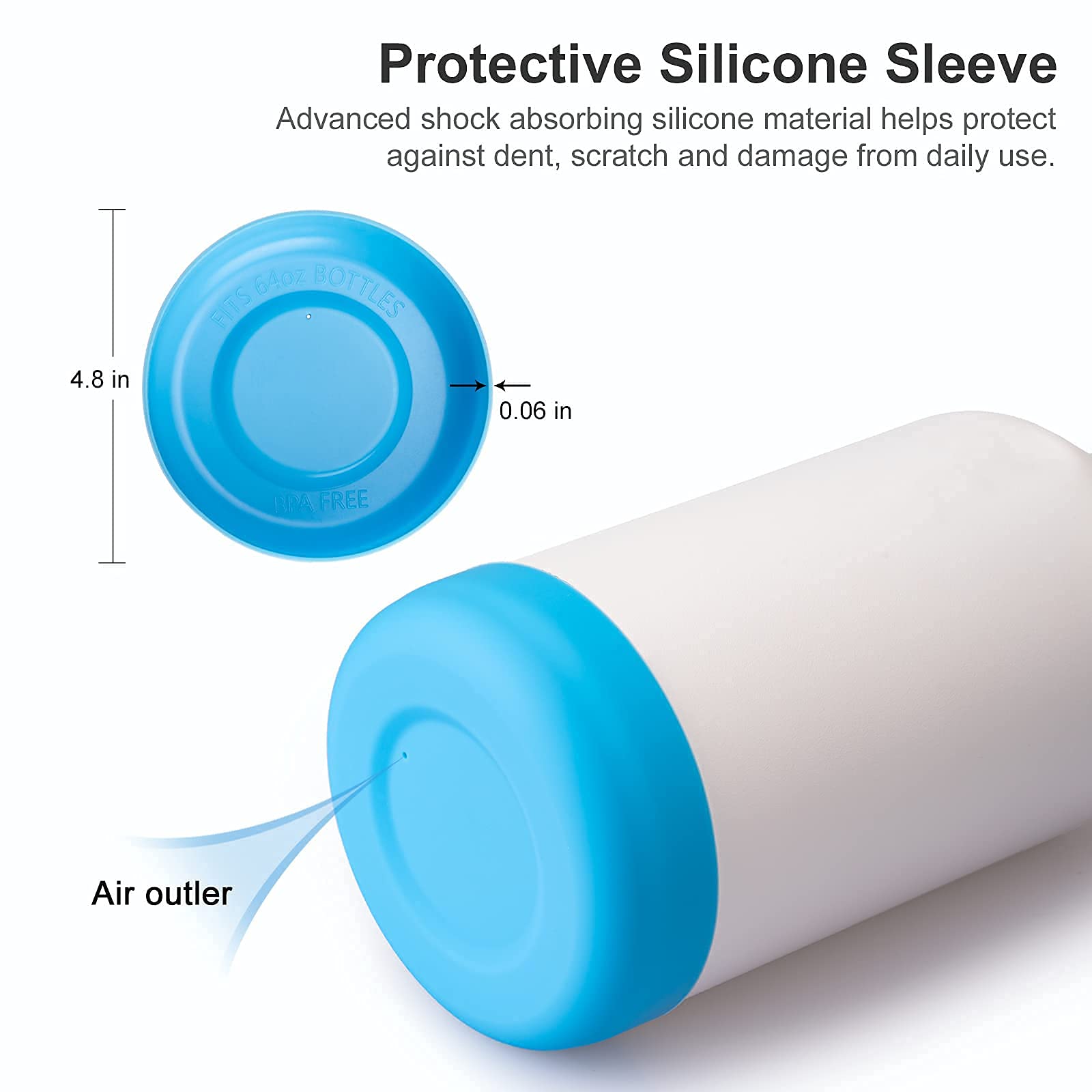 M-A Protective Silicone Boot for Hydro Flask 32 oz 40 oz 64 oz, Sports Water Bottle Accessories Anti-Slip Bottom Sleeve Cover, BPA Free (Black)