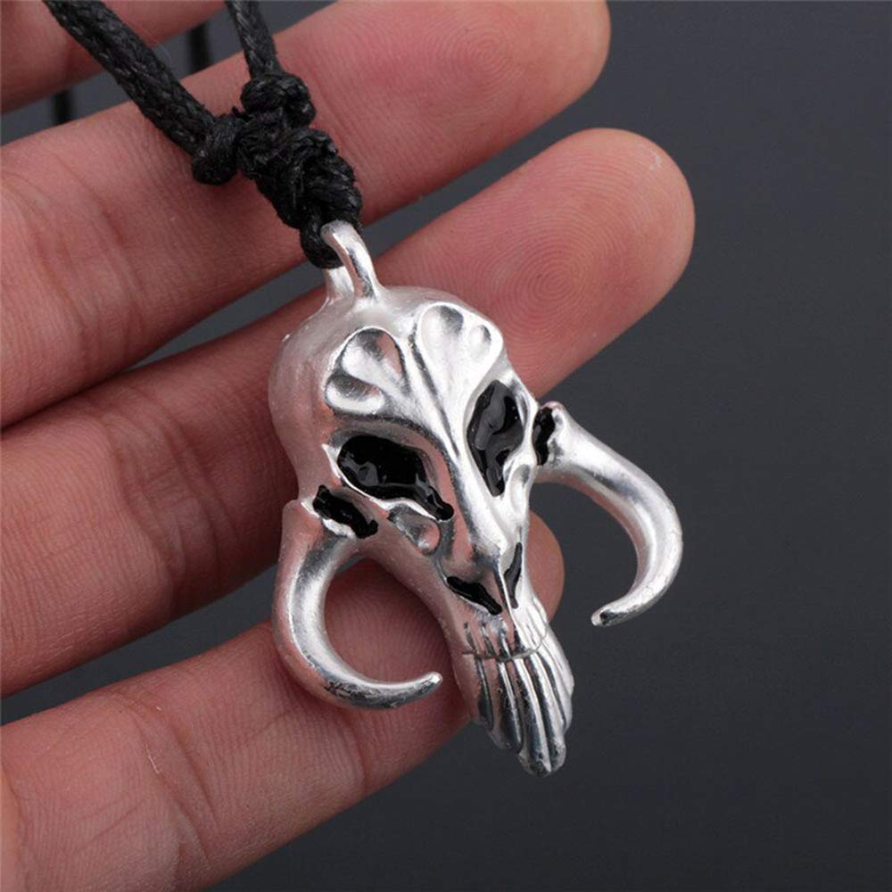 OfficialOtaku Mythosaur Skull Silver Pendant Necklace