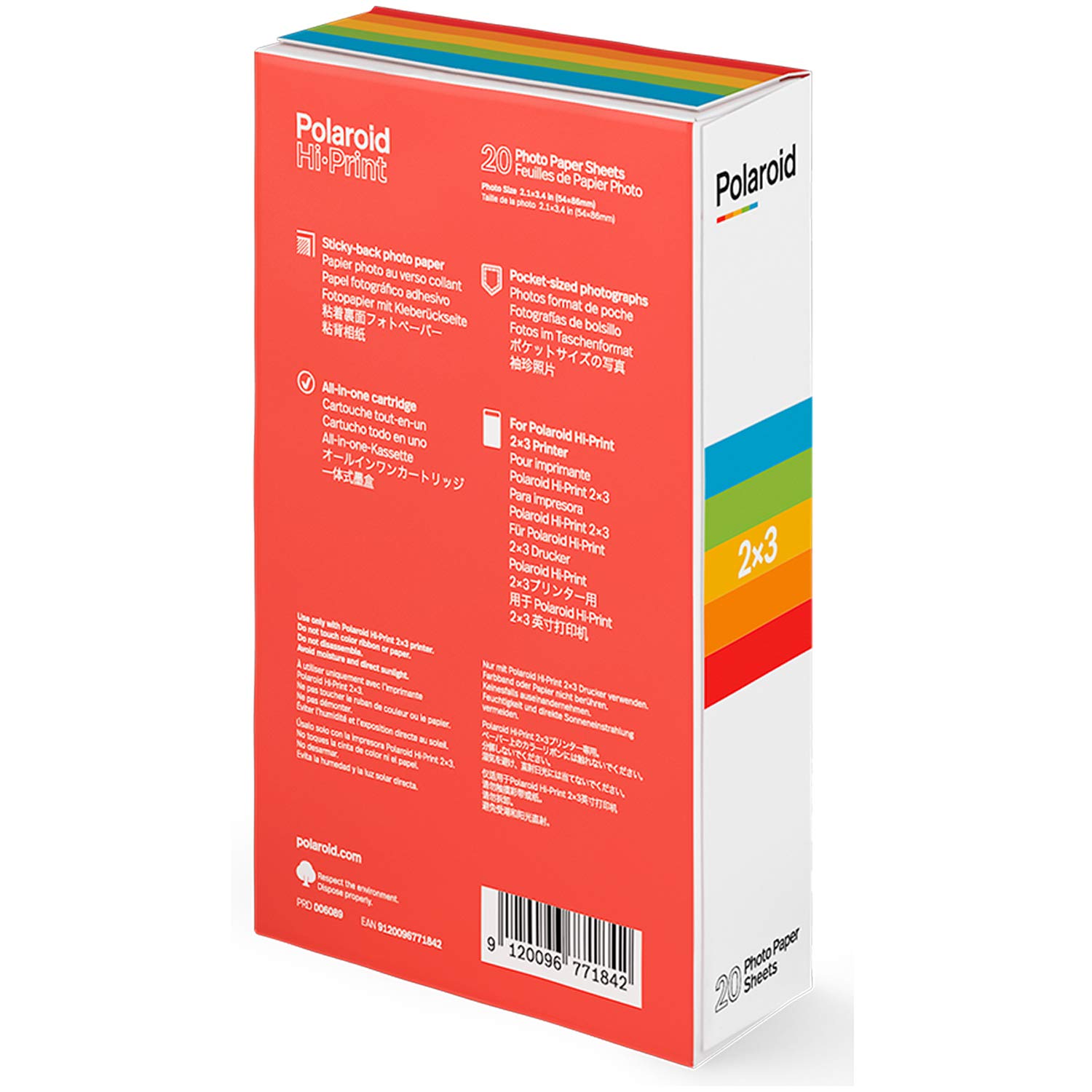Polaroid Hi-Print 2X3 Paper Cartridge 20 sheets -2 Pack + Album Holds 64 Photos