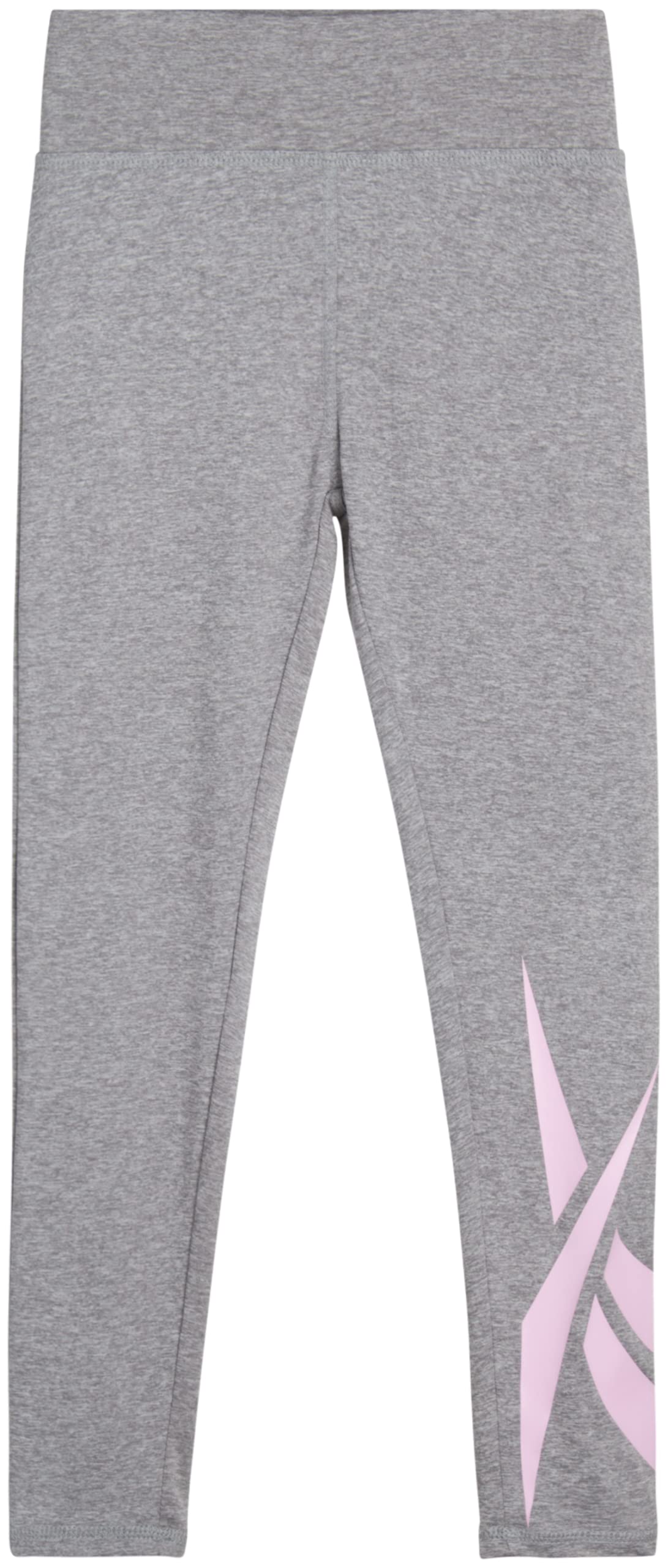 Reebok Girls' Leggings Multipack - 4 Pack Performance Stretch Pants Kids Clothing Bundle, Size 7, Lilac/Black/Grey/Dye