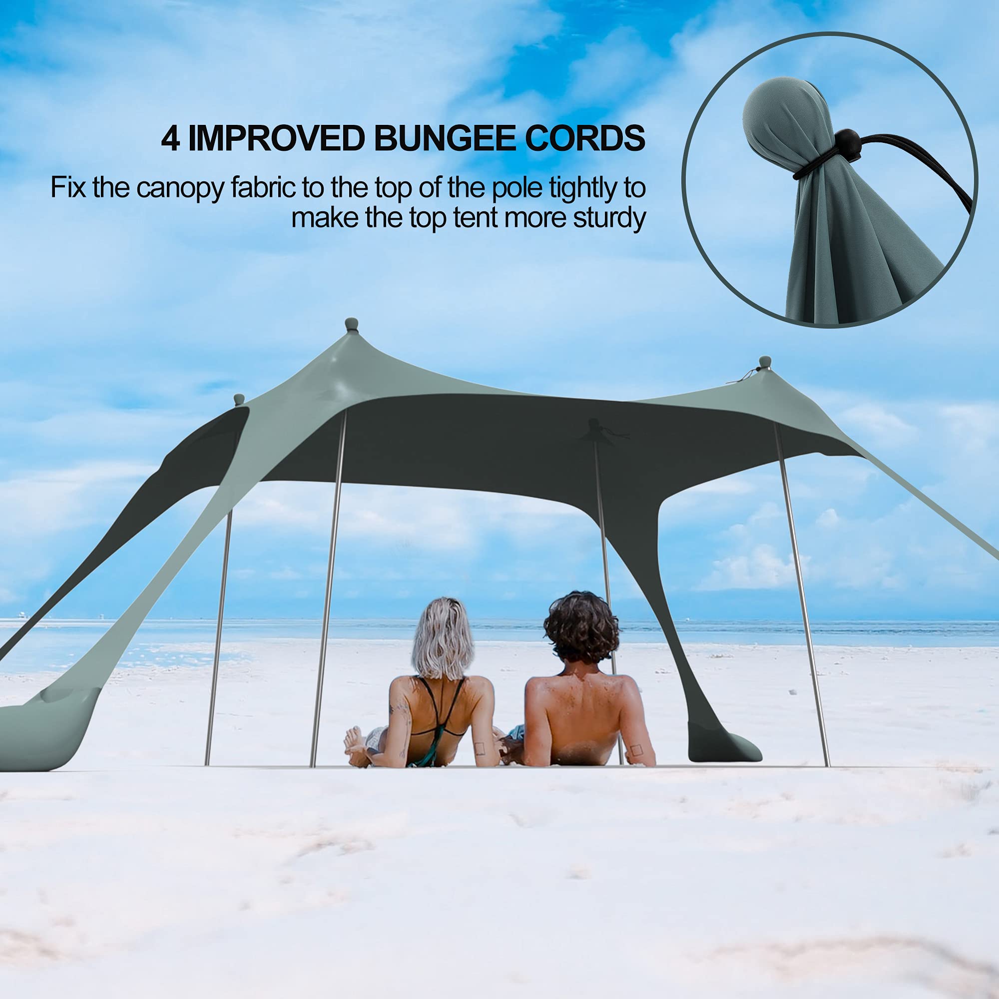 RELIANCER Pop Up Family Beach Tent (10βx10β Dark Blue)
