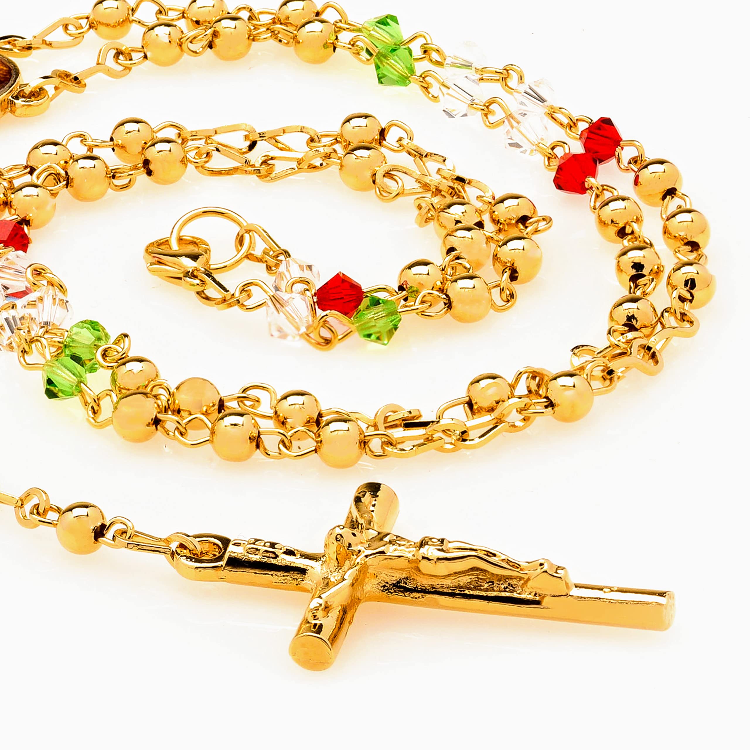 LIFETIME JEWELRY Rosary Necklace Colorful Prayer Beads 24K Real Gold Plated