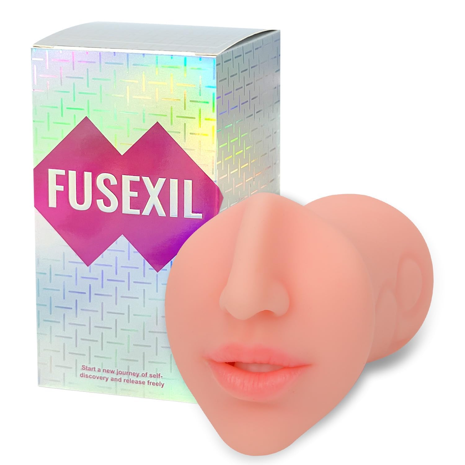 Male Masturbator Realistic Blowjob Stroker Lifelike Mouth and Deep Throat Onahoru Closed-Ended Pocket Oral Sleeve Adult Sex Toys for Man Masturbation (Flesh)