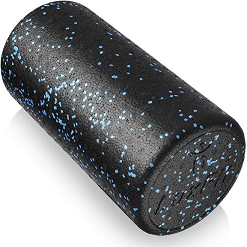 LuxFit Speckled Foam Rollers 3 Year Warranty High Density for Physical Therapy Exercise Deep Tissue Muscle Massage. Back Leg and Body Roller (Blue, 12 Inch)