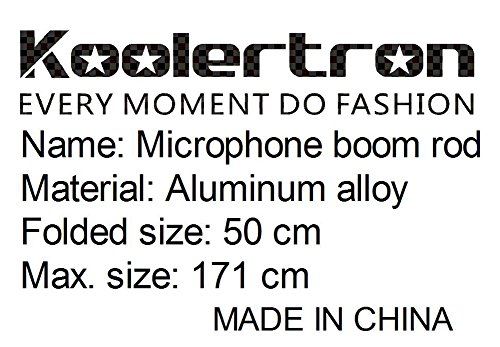 Koolertron Portable Mic Boom Pole Arm 4 Section Stretchable Padded Handheld Telescopic Aluminum Adjustable with Easy Twist Locks and Padded Handle for Professional Shotgun Microphones Fish Pole exte