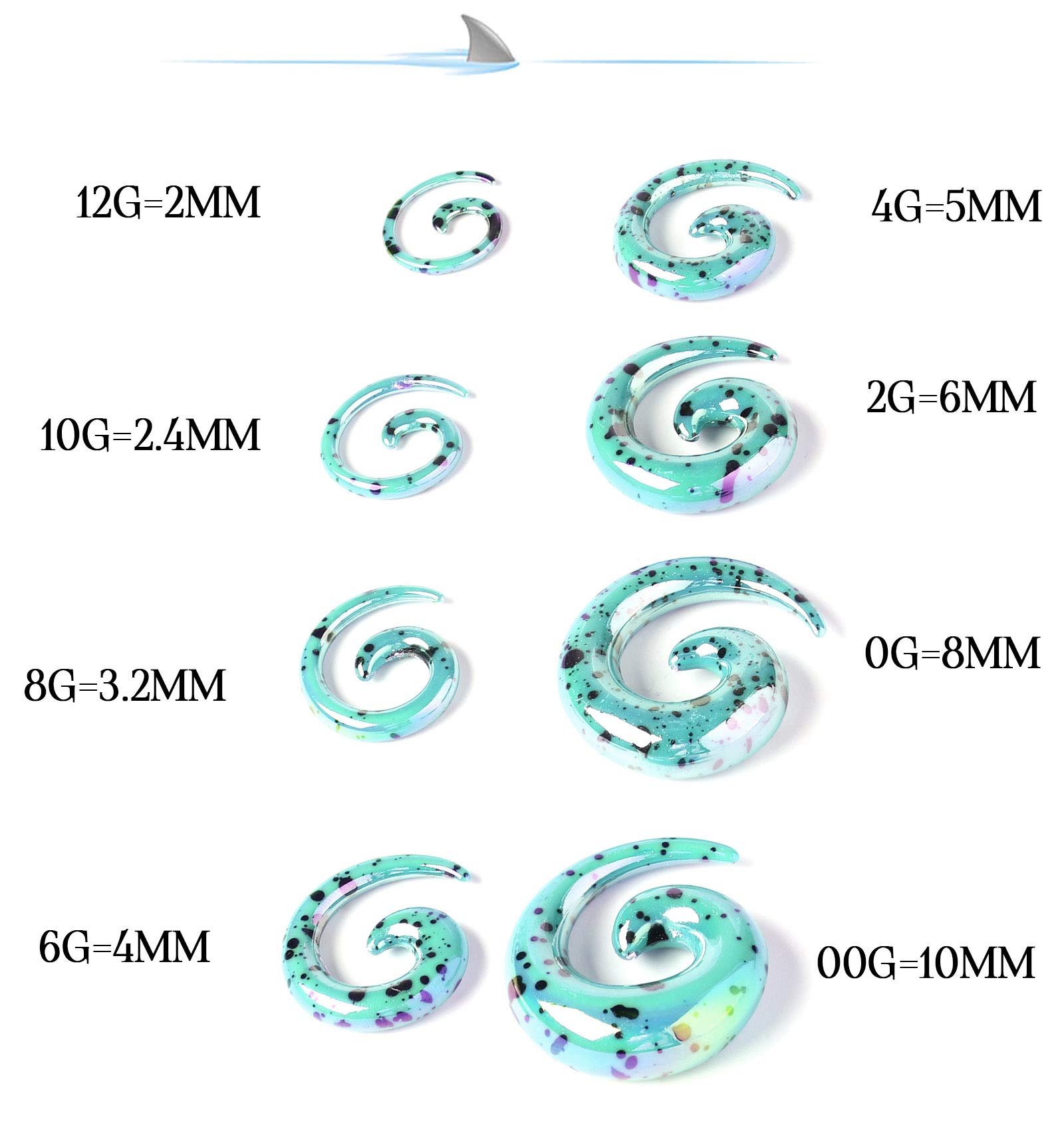 LOYALLOOK Ear Stretching Kit 54PCS Acrylic Tapers and Plugs Spiral Tapers Tunnels 14G-00G Ear Stretching Starter Glow