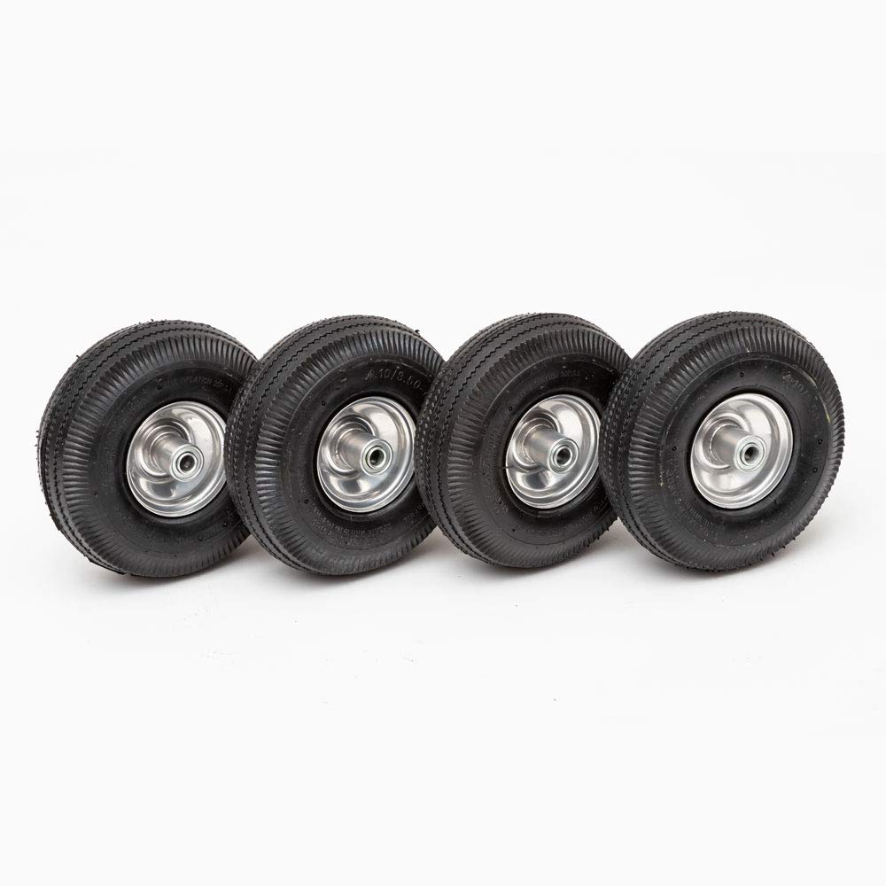 Lapp Wheels 4.10/3.50-4 Pneumatic Tire, Wagon/Utility cart/Hand truck Replacement, Gray, Set of 4